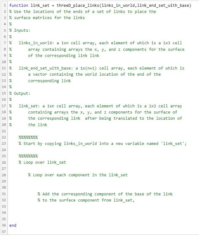 Take in a set of matrices describing the surface | Chegg.com