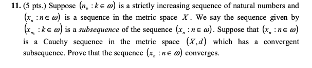 Solved 11. (5 pts.) Suppose (ne:ke ) is a strictly | Chegg.com