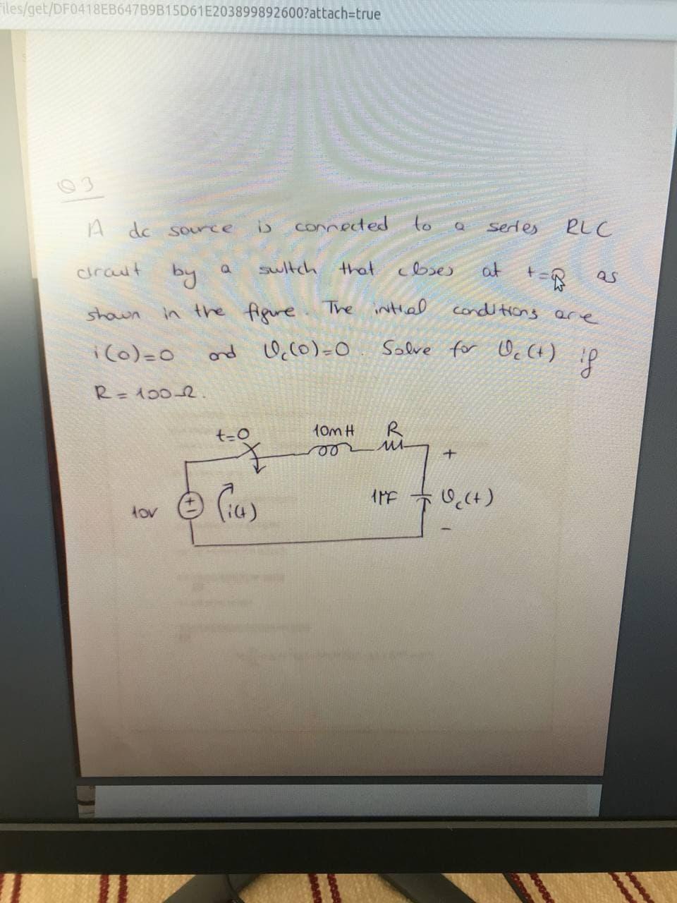 Solved solve for Oc(+) if | Chegg.com