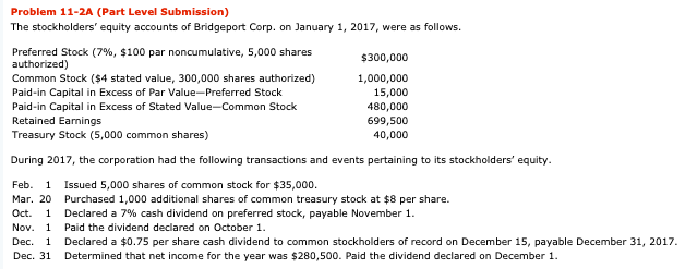 Solved Problem 11-2A (Part Level Submission) The | Chegg.com