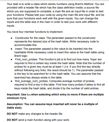 Solved Your task is to write a class which stores numbers | Chegg.com