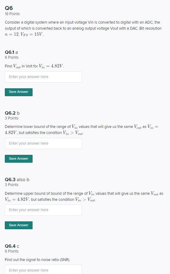 Solved Q6 18 Points Consider a digital system where an input | Chegg.com