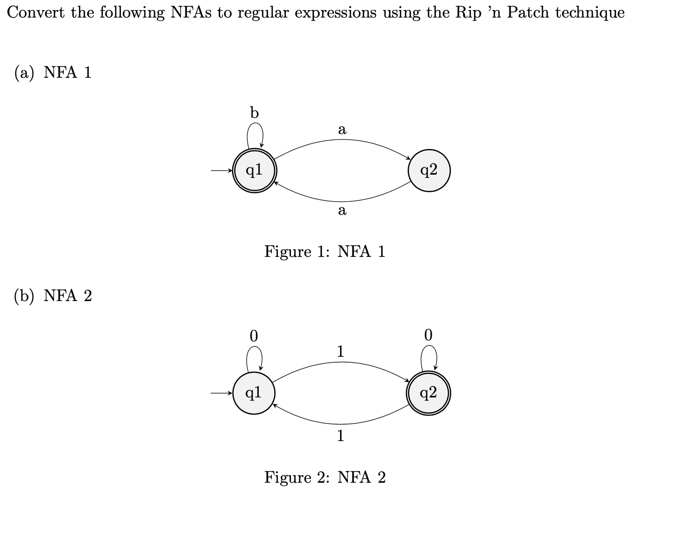 Solved Convert The Following Nfas To Regular Expressions 