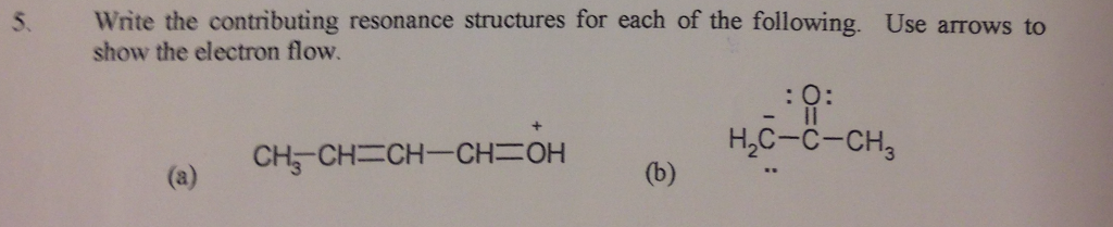 Solved Write the contributing resonance structures for each | Chegg.com