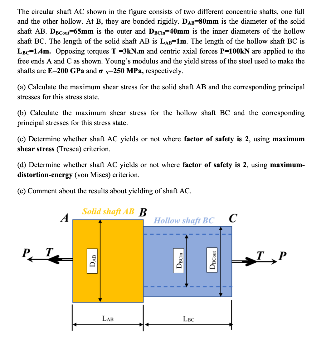 Solved The circular shaft AC shown in the figure consists of | Chegg.com
