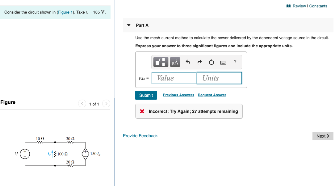 Solved Review Constants Consider the circuit shown in | Chegg.com