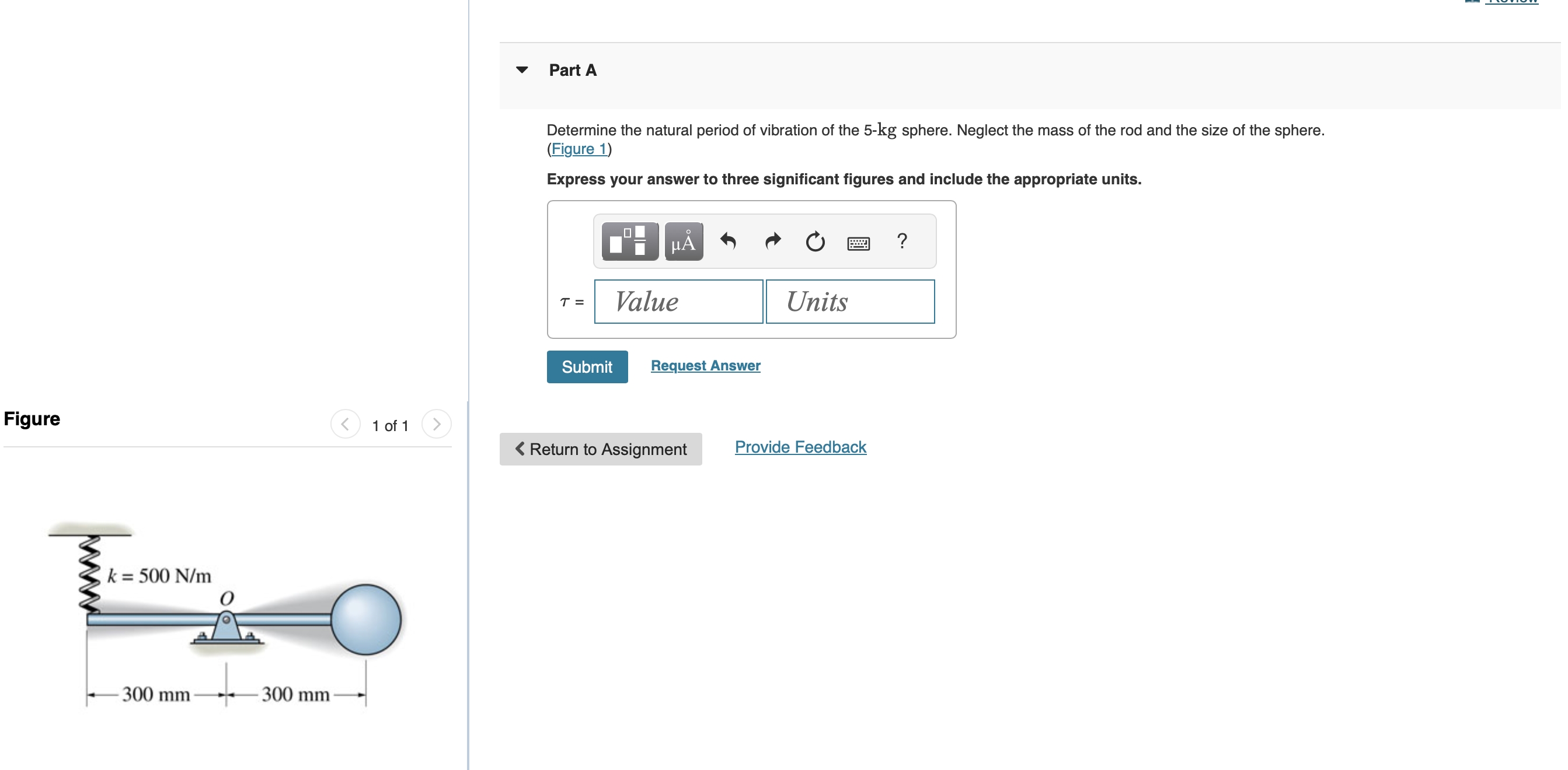 Solved Part A Determine the natural period of vibration of | Chegg.com