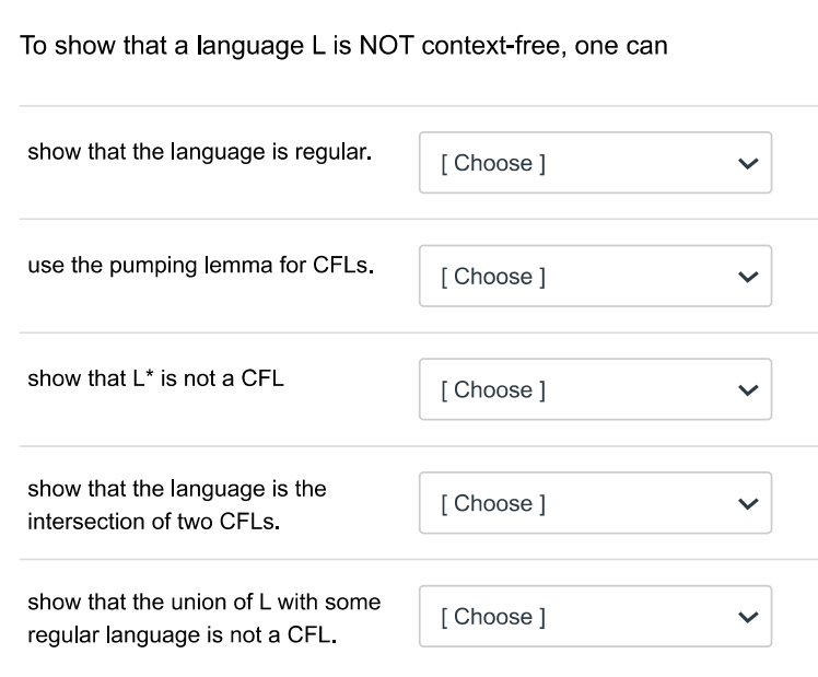 Solved To show that a language L is NOT context-free, one | Chegg.com