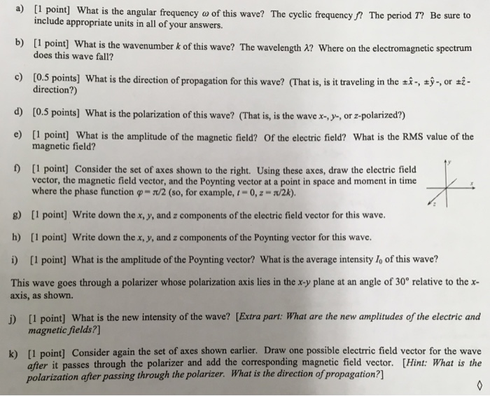 Solved What is the angular frequency omega of this wave? The | Chegg.com