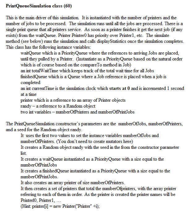 Solved - Print Queue (100) In this problem you will simulate | Chegg.com