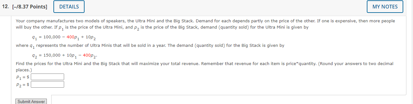Solved Your company manufactures two models of speakers, the | Chegg.com