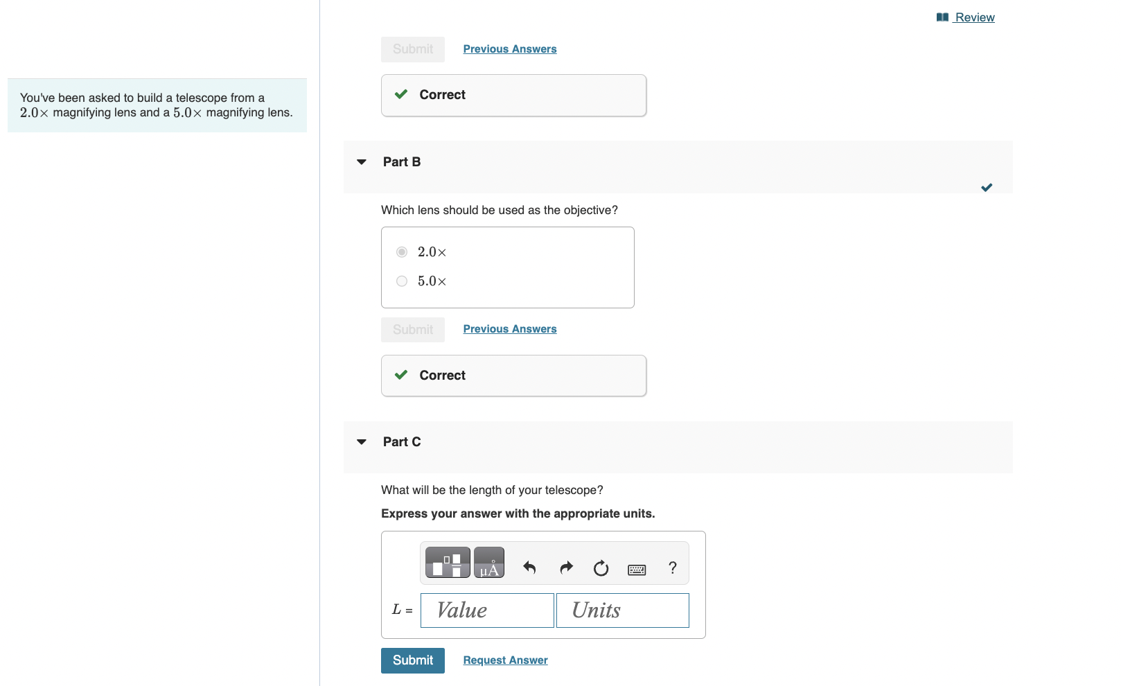 Solved n Review Previous Answers You've been asked to build | Chegg.com