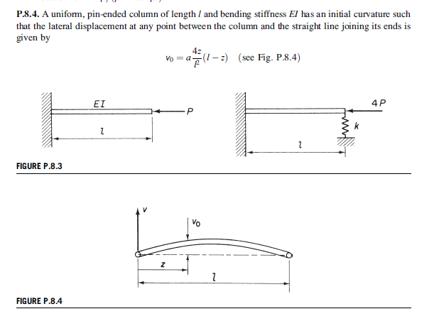 Solved P.8.4. A uniform, pin-ended column of length 1 and | Chegg.com