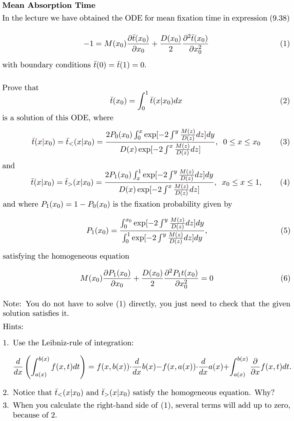Mean Absorption TimeIn the lecture we have obtained | Chegg.com