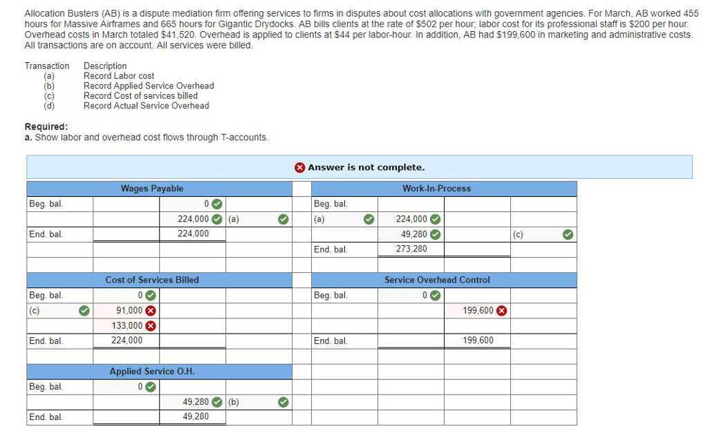 Solved Allocation Busters (AB) is a dispute mediation firm | Chegg.com