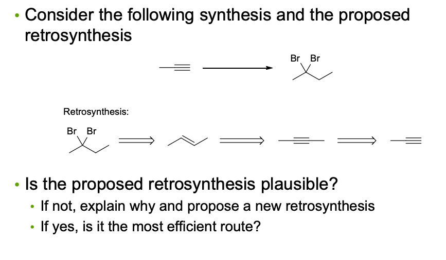 Solved · Consider the following synthesis and the proposed | Chegg.com