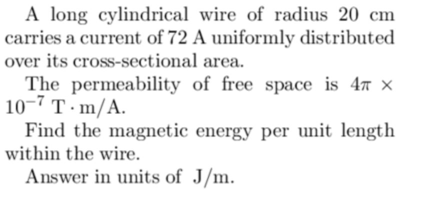 Solved A long cylindrical wire of radius 20cmcarries a | Chegg.com