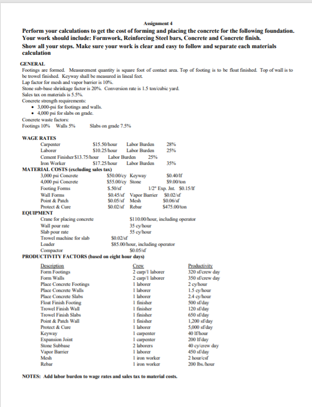 The stone sub-base is not in the scope Productivity | Chegg.com