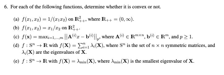 Solved 6. For each of the following functions, determine | Chegg.com