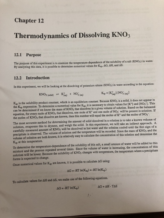 Solved Data Sheet - Dissolving of KNO3 Mass KNOy Moles KNO3 | Chegg.com