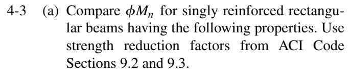 Solved 4-3 (a) Compare OM, for singly reinforced rectangu- | Chegg.com