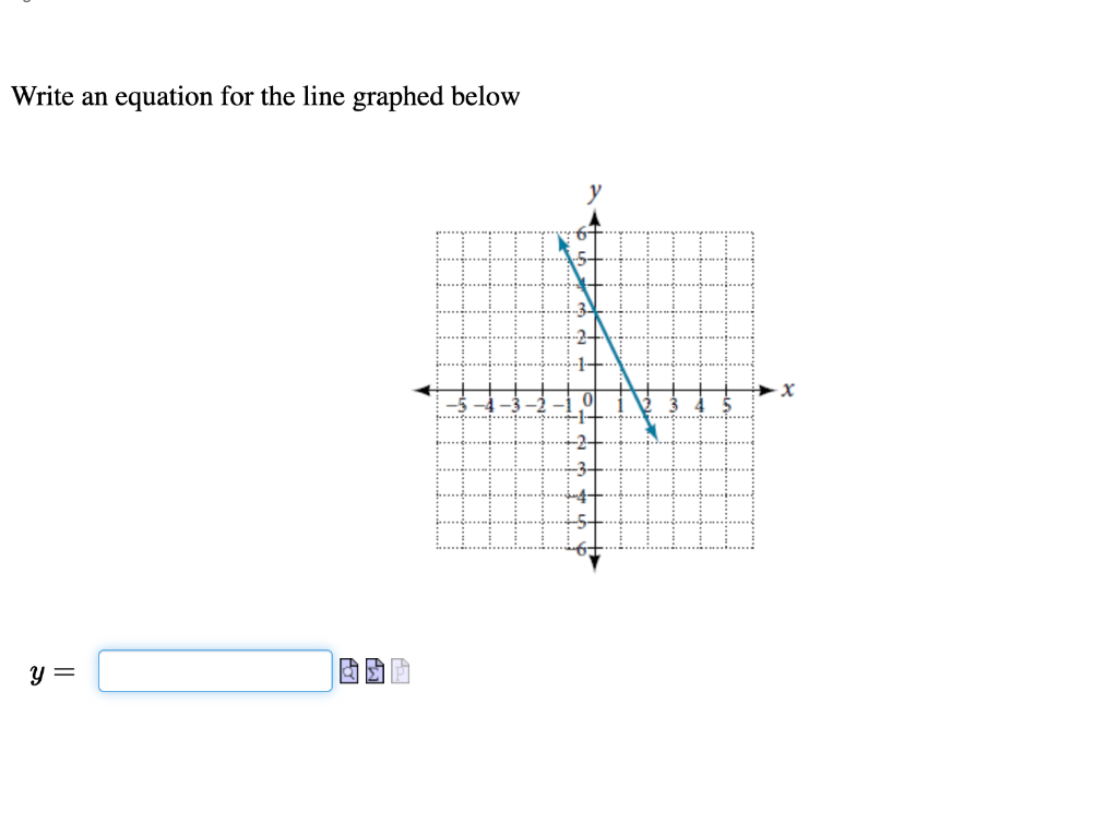 Solved Write an equation for the line graphed below X y = | Chegg.com