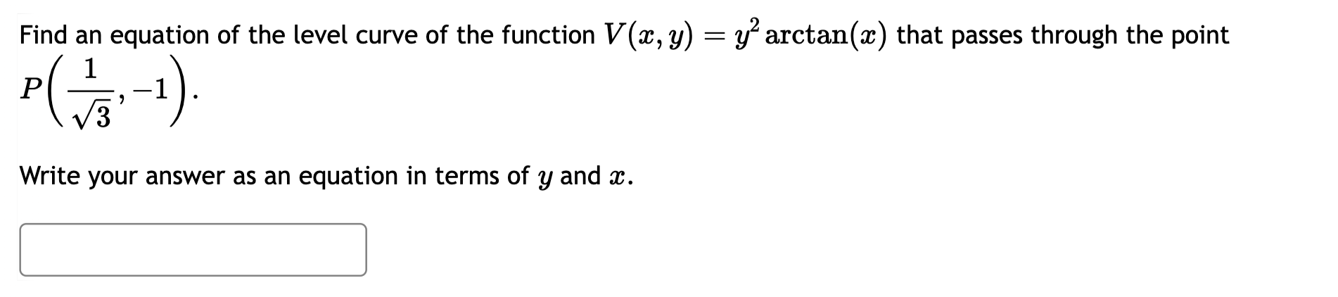 Solved Find an equation of the level curve of the function | Chegg.com