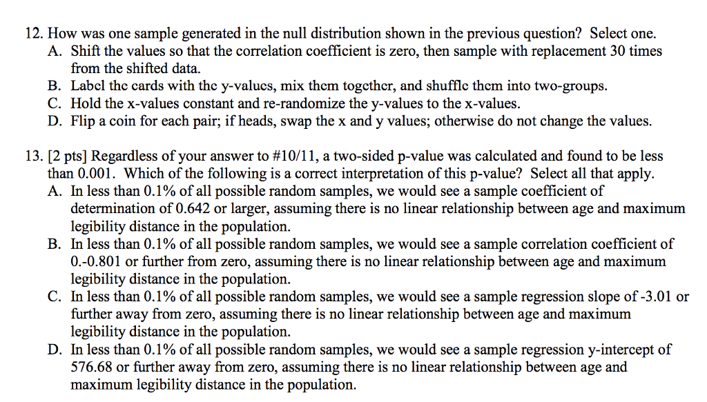 Solved . [3 pts] A null distribution of 5000 simulated | Chegg.com