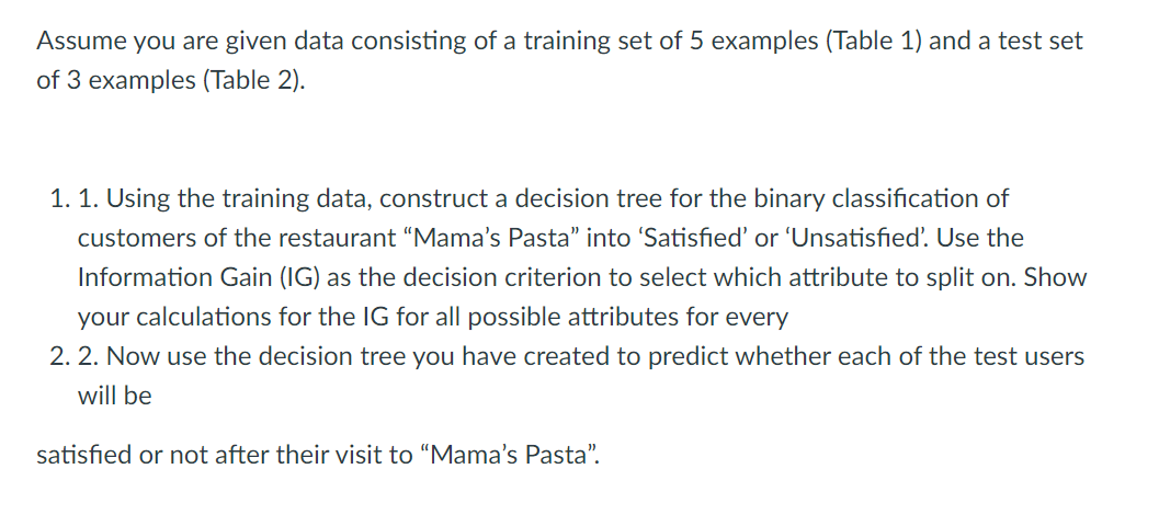 Solved Assume you are given data consisting of a training | Chegg.com