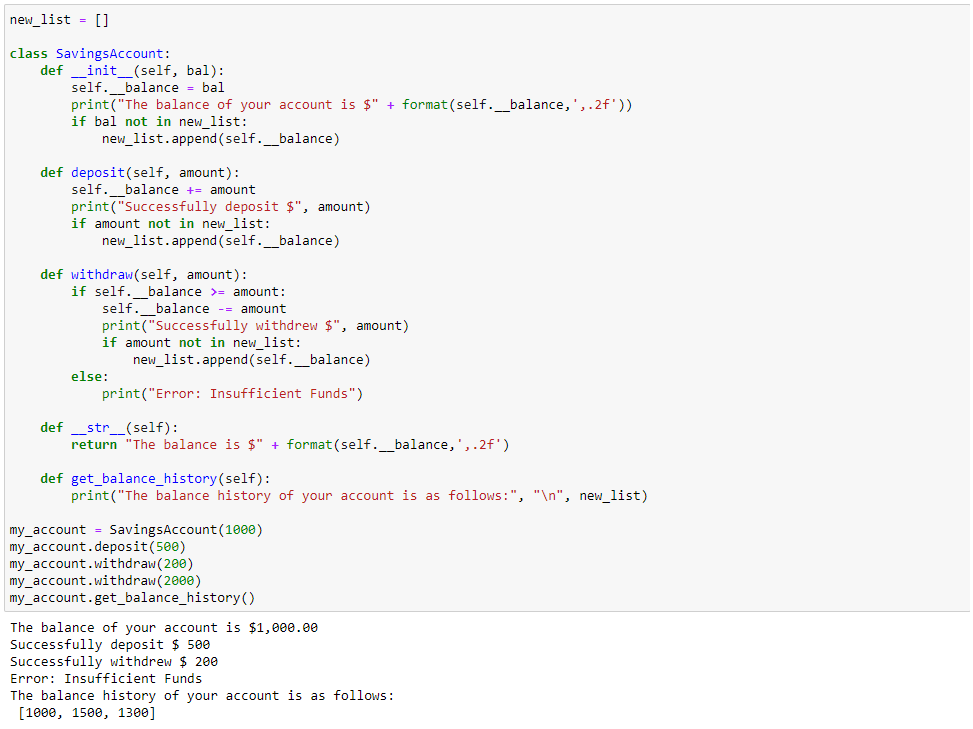 Solved Create a Savings Account class to perform the | Chegg.com