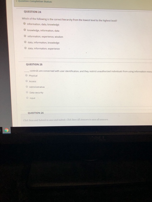 Solved e Question Completion Status QUESTION 24 Which of the | Chegg.com