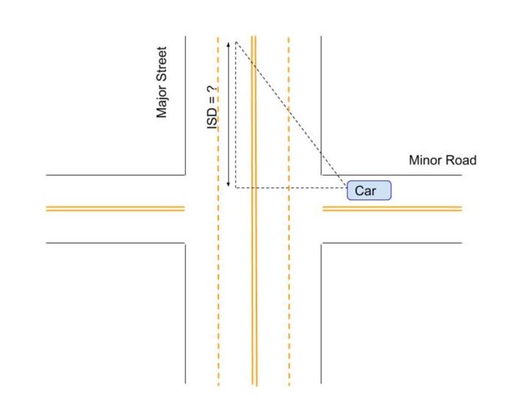 Solved A two-lane minor road intersects with a four-lane | Chegg.com