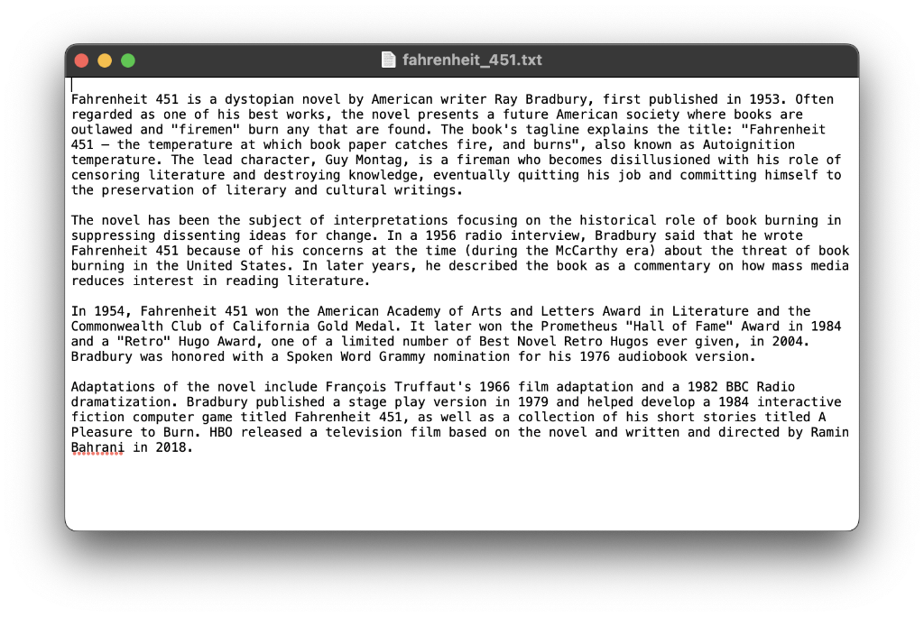 Solved The File To Be Read Is Named As Fahrenheit 451 Txt