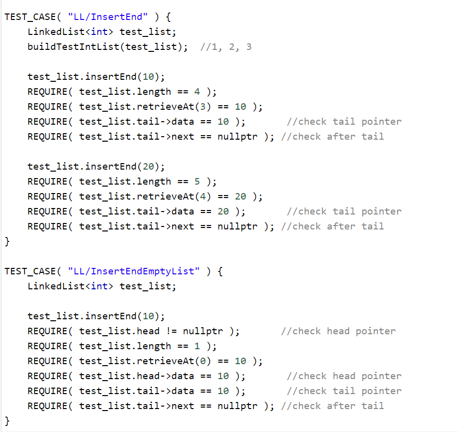 Solved In C Linkedlistclass Insert End Write The