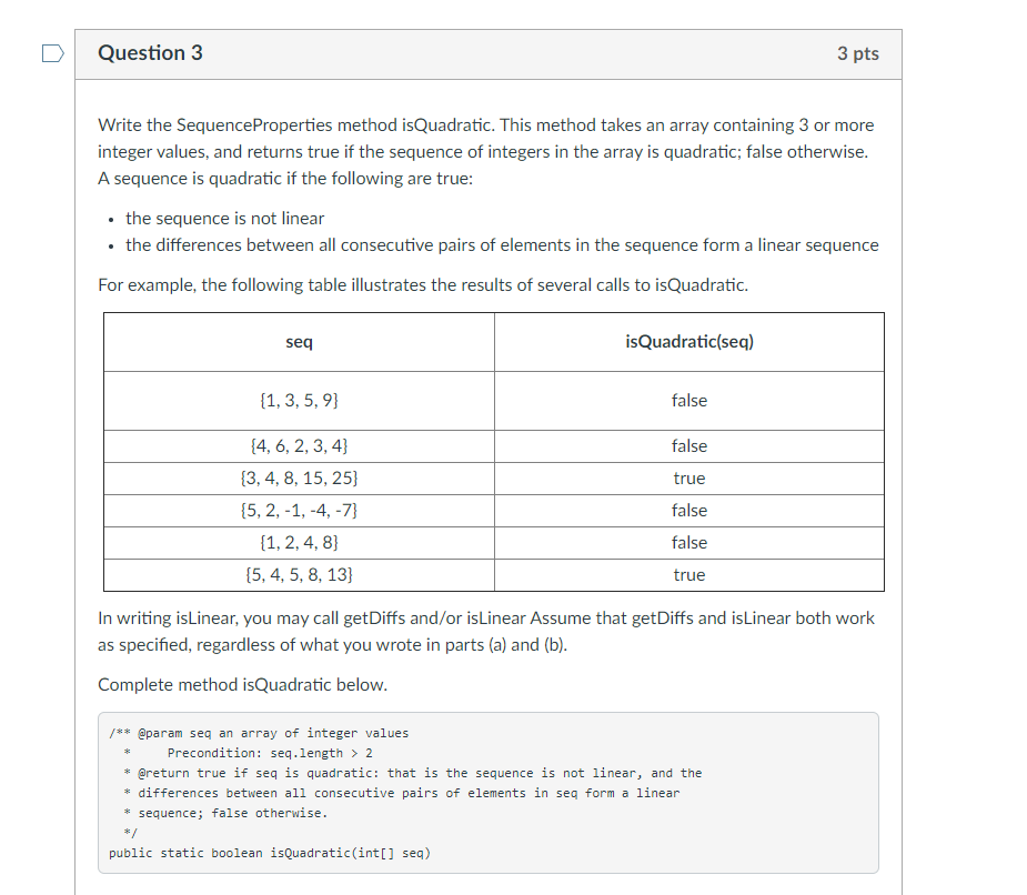 Solved A finite sequence of integers is linear if the | Chegg.com