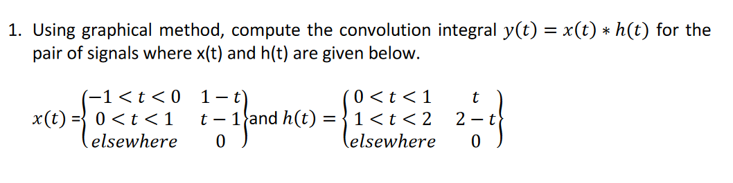 Solved 1. Using graphical method, compute the convolution | Chegg.com