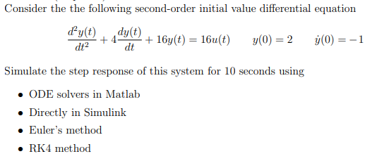 Solved Consider the the following second-order initial value | Chegg.com