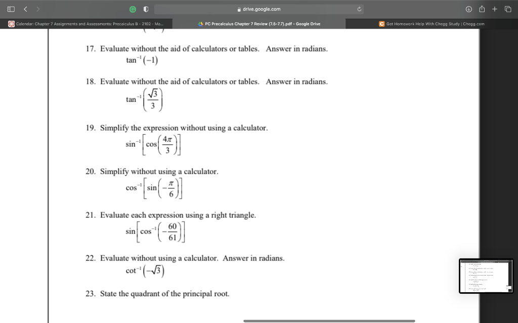Solved drive.google.com ☺ + D Calendar: Chapter 7 | Chegg.com