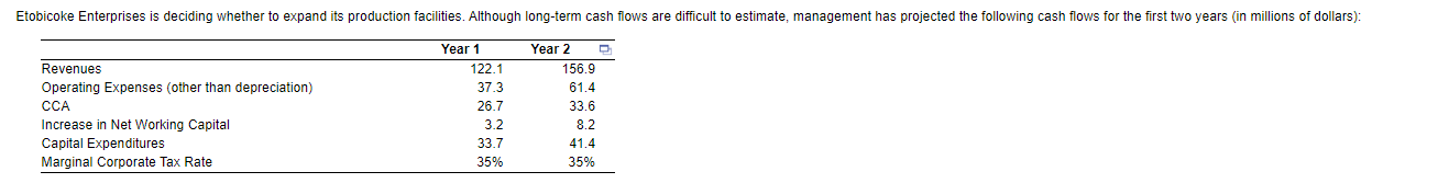Solved \begin{tabular}{lrr} \hline & Year 1 & Year 2 \\ | Chegg.com