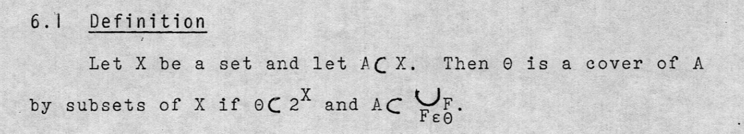 Solved 6.1 6.1 Definition cover of A Let X be a set and let | Chegg.com