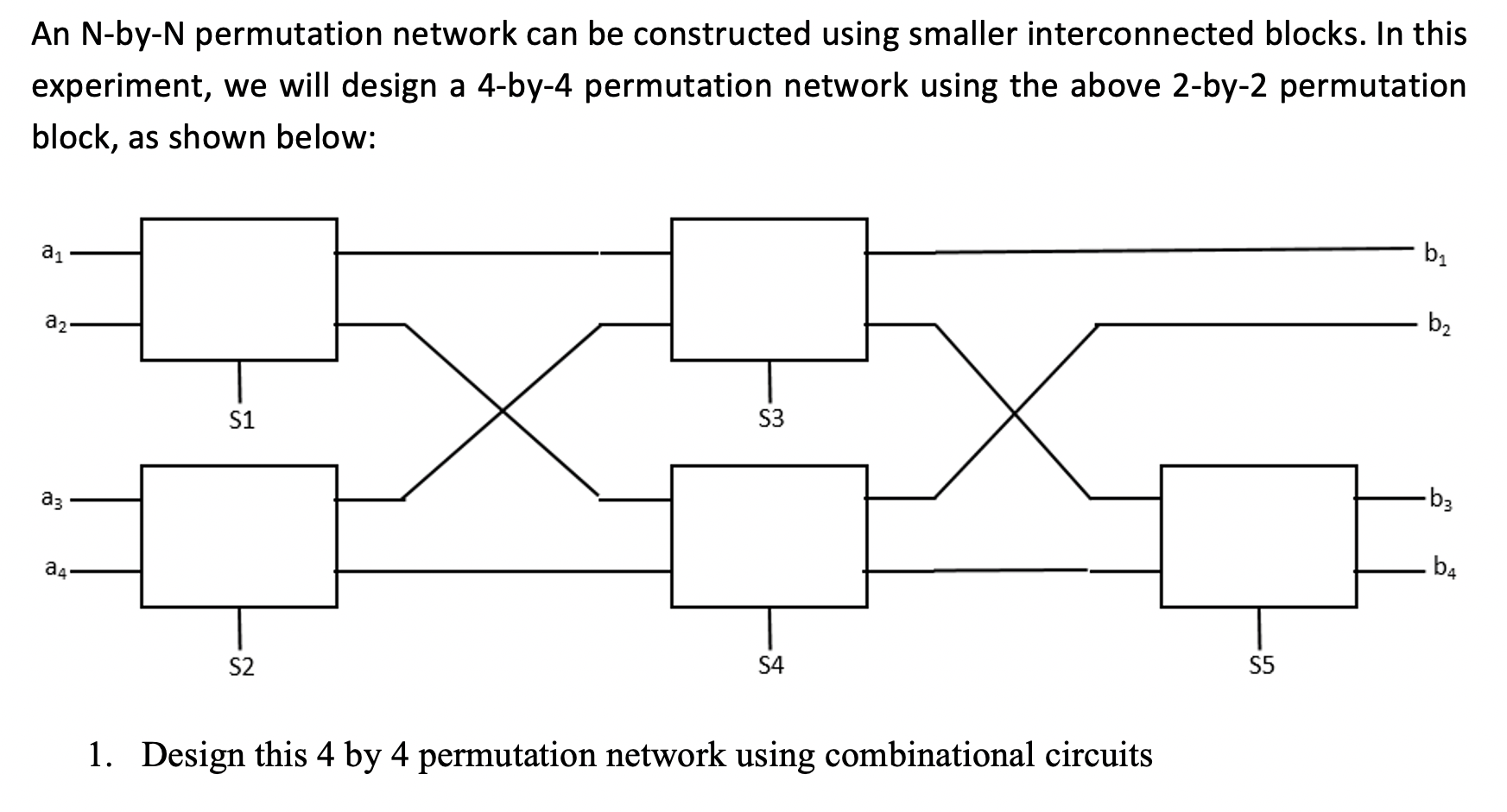 Solved A permutation network with N inputs and N outputs is | Chegg.com