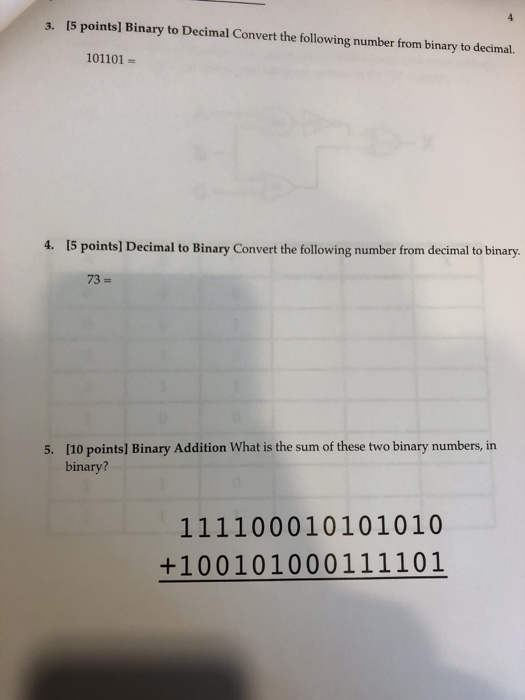 Solved 3. 15 points] Binary to Decimal Convert the following | Chegg.com