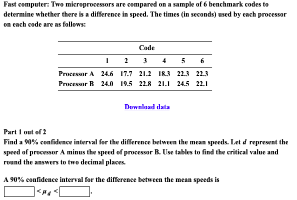 Solved Fast Computer Two Microprocessors Are Compared On A