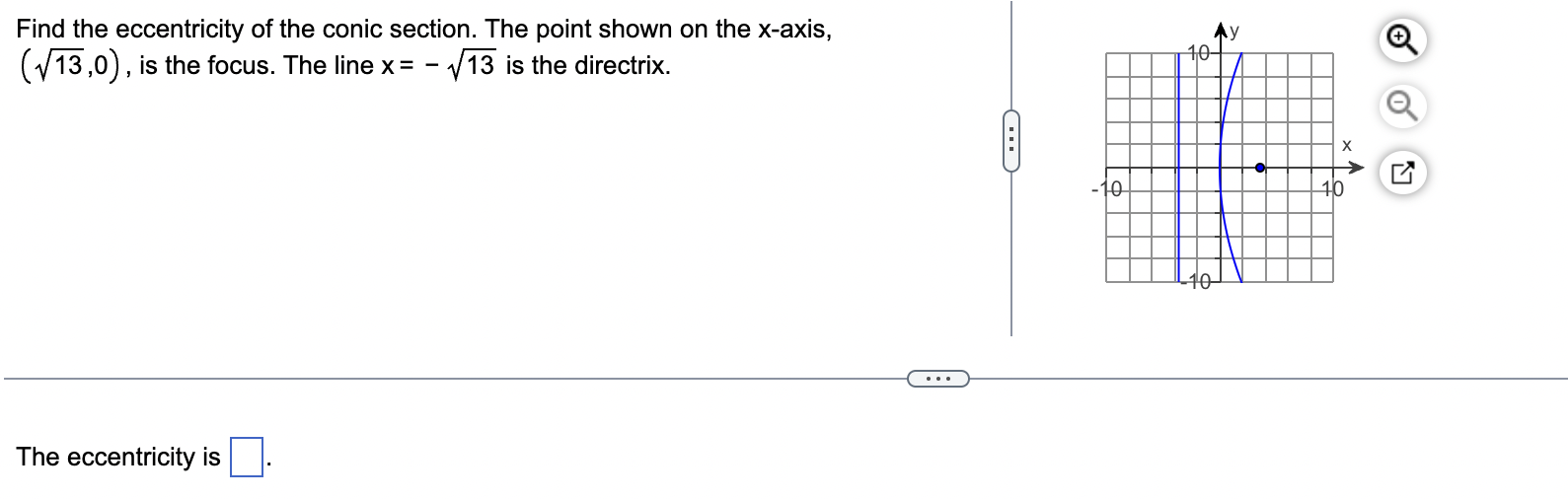 Solved Find the eccentricity of the conic section. The point | Chegg.com