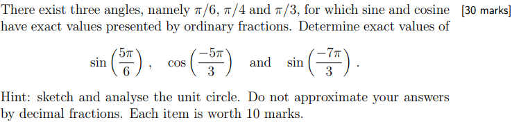 There exist three angles, namely π/6,π/4 and π/3, for | Chegg.com