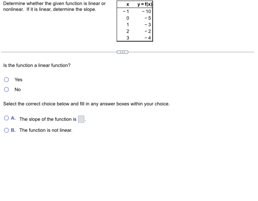 Solved Determine whether the given function is linear | Chegg.com
