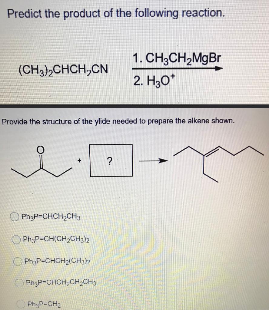Solved Predict the product of the following reaction. | Chegg.com