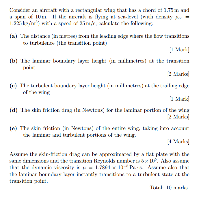 Solved Consider an aircraft with a rectangular wing that has | Chegg.com