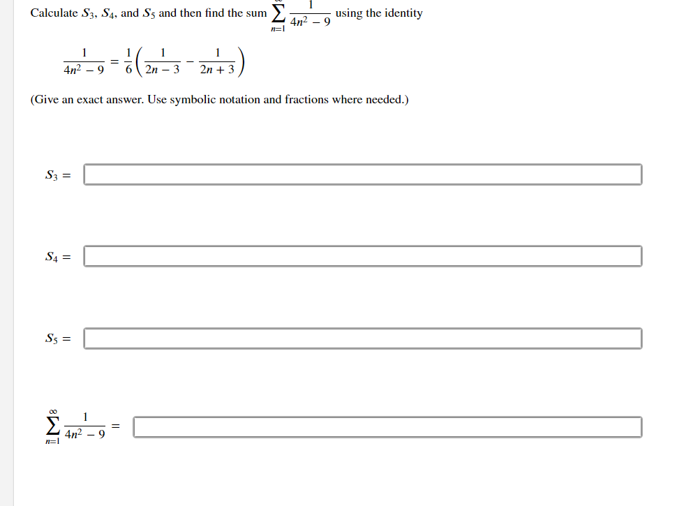 Calculate S3,S4, and S5 and then find the sum | Chegg.com