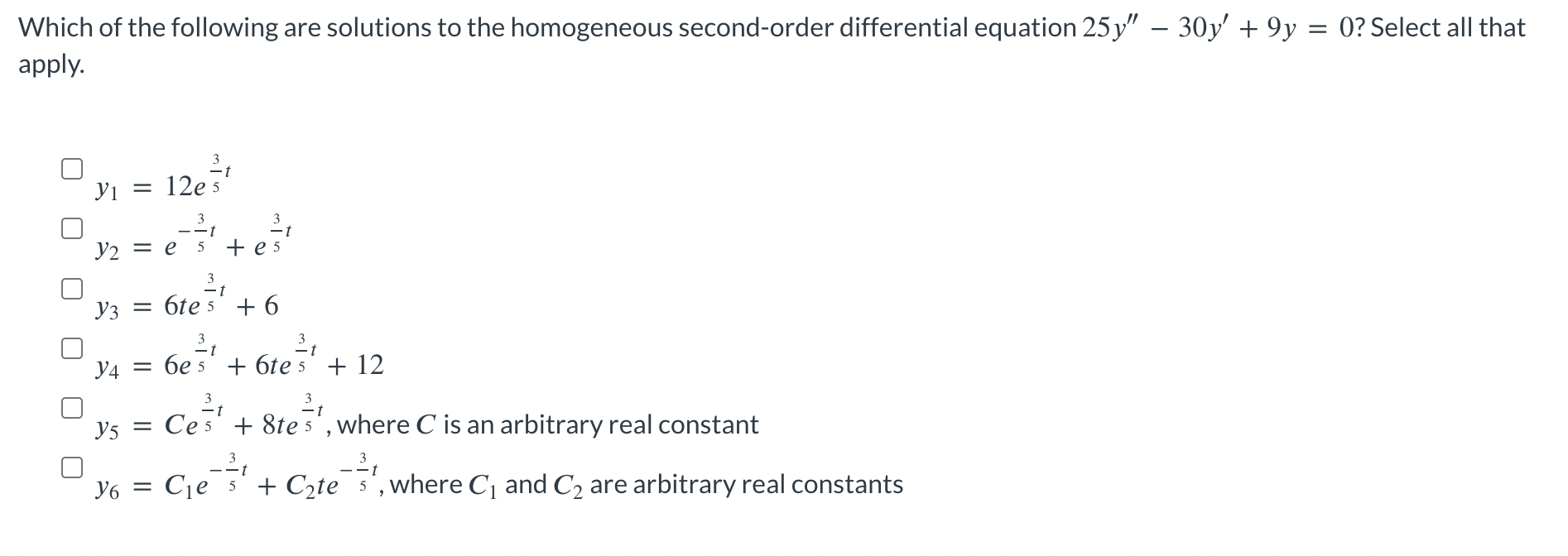Solved Which of the following are solutions to the | Chegg.com